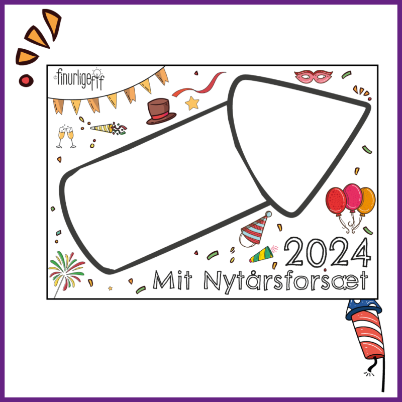 Sjovt nytårsforsæt for børn - Tegn og skriv • finurligefif.dk