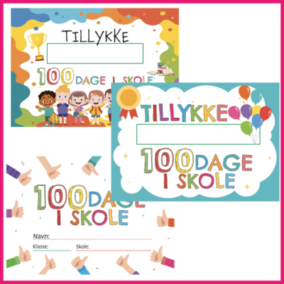 Finurlige Diplomer til 100-dages-festen • finurligefif.dk