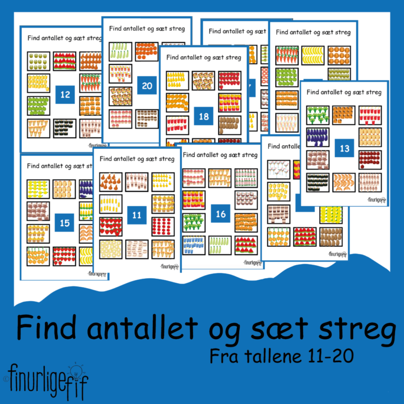 Talmængder med finurlige fifs tælleopgaver (tallene 11-20) 🔢🧮 ...