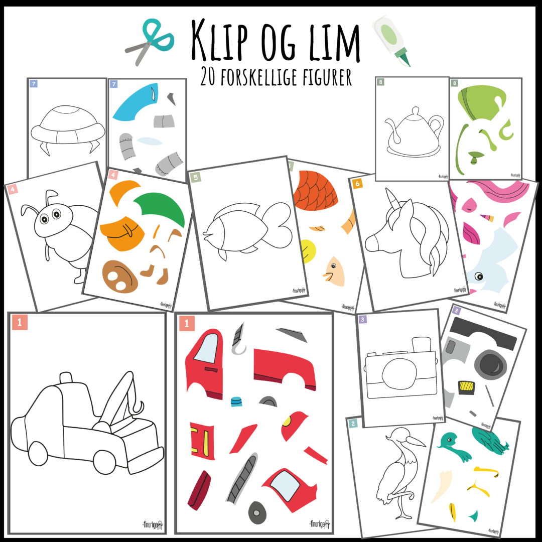 Finmotorik Kreativitet 10 Klip og Lim Figurer Til B rn Finurligefif dk Finmotorik Kreativitet 10 Klip og Lim Figurer Til B rn Finurligefif dk
