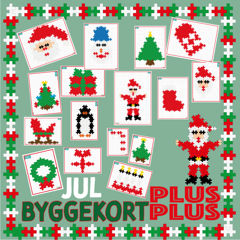 PLUS PLUS byggekort i juletema - Legende læring for børn • finurligefif.dk