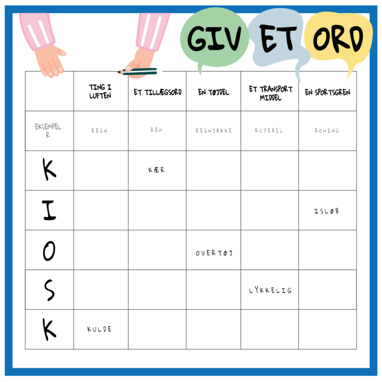 Giv et ord-læringsspil:Forbedr ordforråd og sprog gennem leg ...
