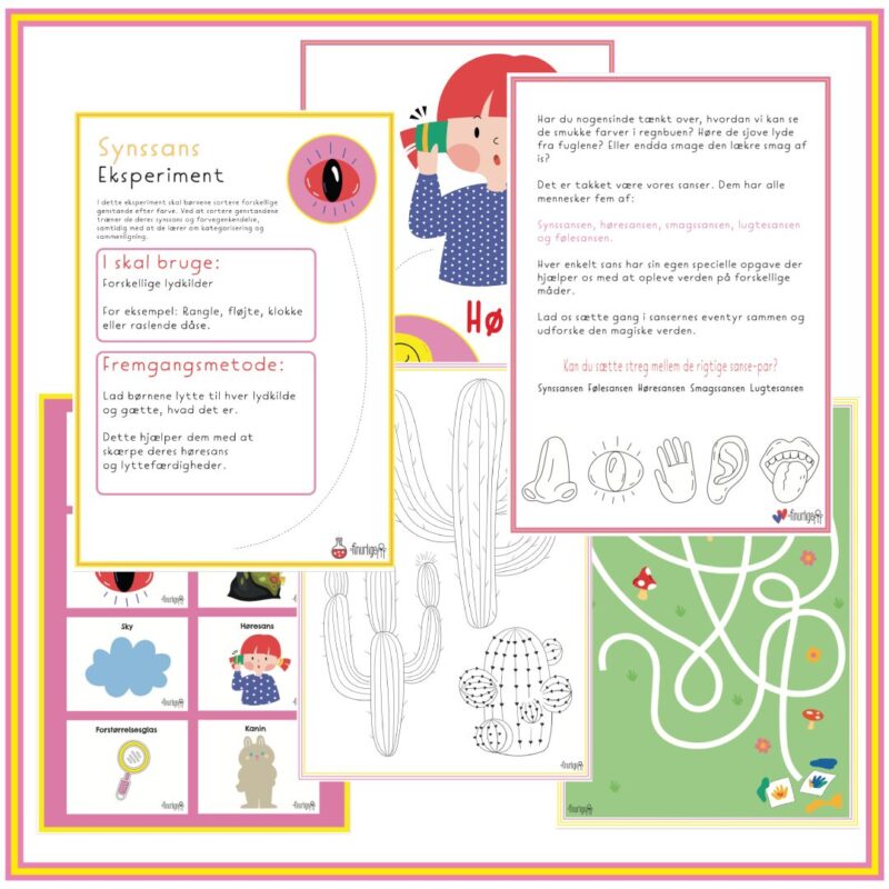 Sanser - Emnepakke: Lær om 5 sanser med sjove aktiviteter • finurligefif.dk