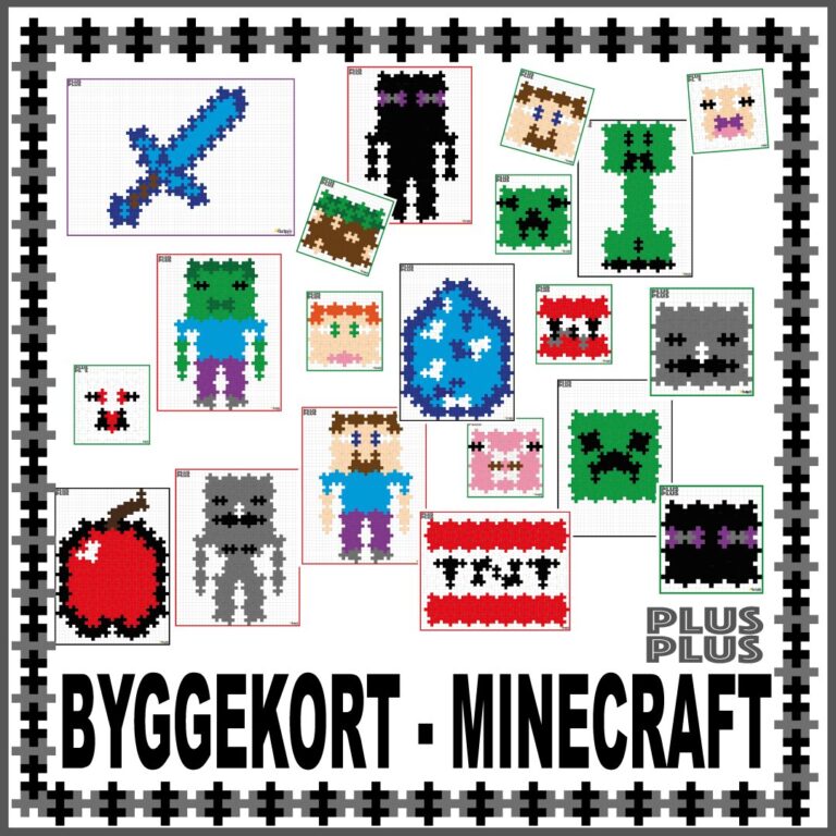 PLUS PLUS byggekort med Minecraft - Legende læring for børn ...