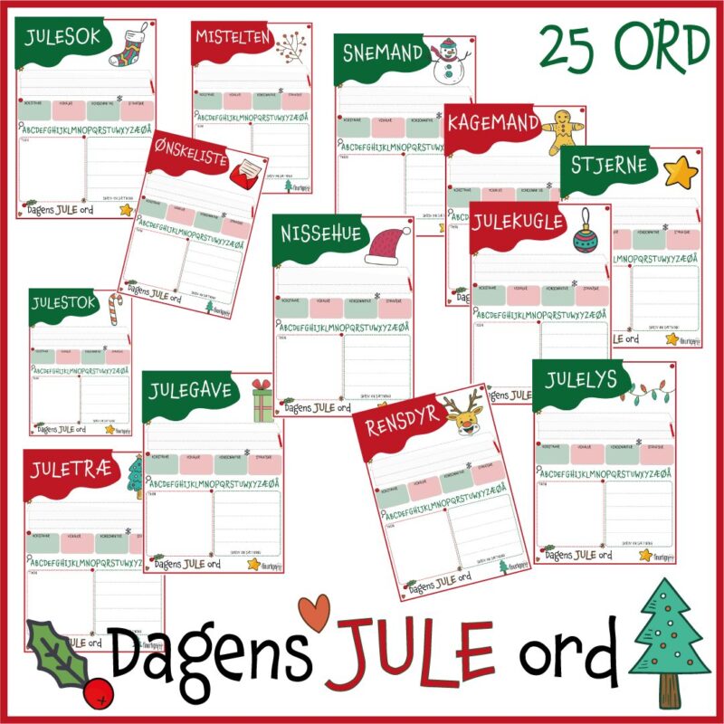 Skrive- & stavefærdighedstræning for børn i jule-tema 🤶🏻🎅🏻🎄🎁 ...